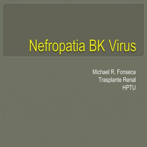 Bk virus nephropathy | PPTX