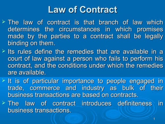 Introduction to Contract Law | PPT