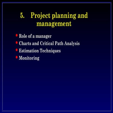 Project planning and management lecture. | PPT