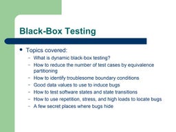 Techniques in black box testing | PPT
