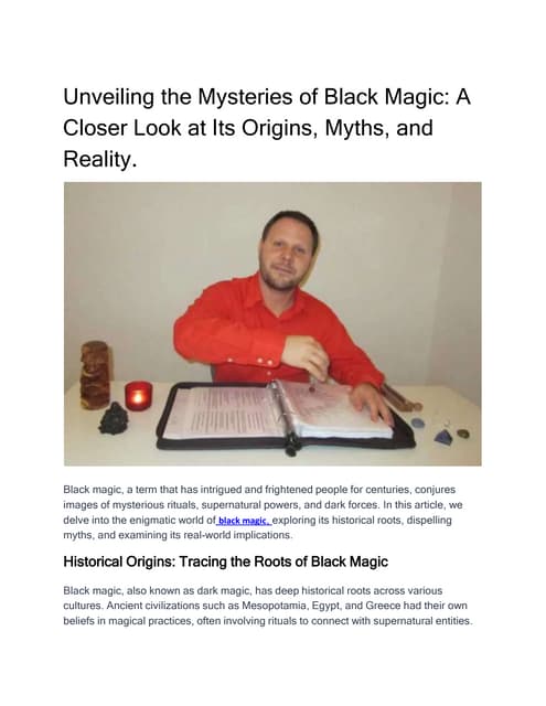 Witchcraft Unveiled: Exploring the Power and Peril of Black Magic | PDF