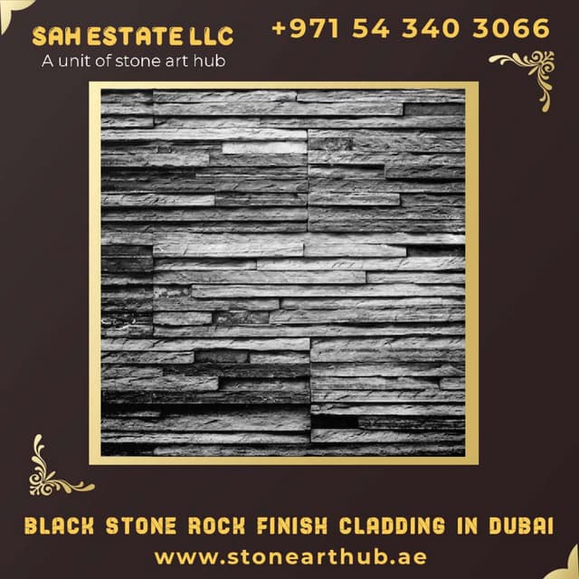 Black Stone Rock Finish Cladding In Dubai - ☎ +971 54 340 3066 | PDF