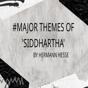 Overview of 'siddhartha' novel by HERMANN HESSE | PPTX