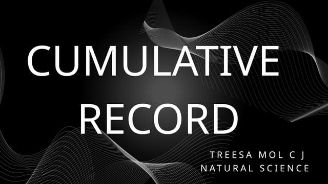 The cumulative record | PPTX