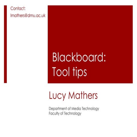 Blackboard: Tool Tips | PPTX