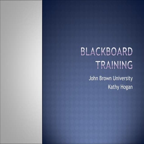 Blackboard Training | PPT