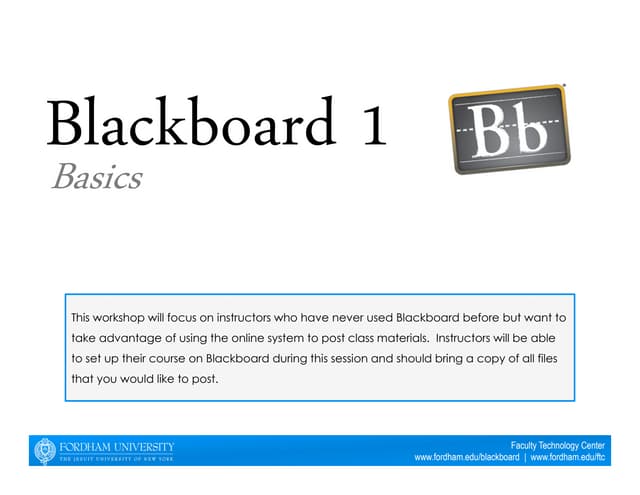 Blackboard Basics PPT