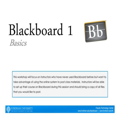 Blackboard Basics | PPT