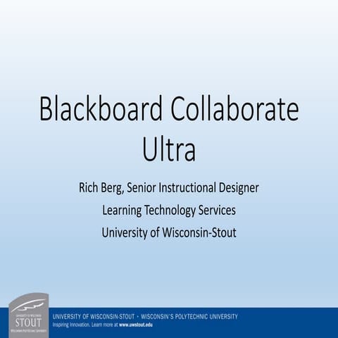 Blackboard Collaborate Ultra Training | PPTX