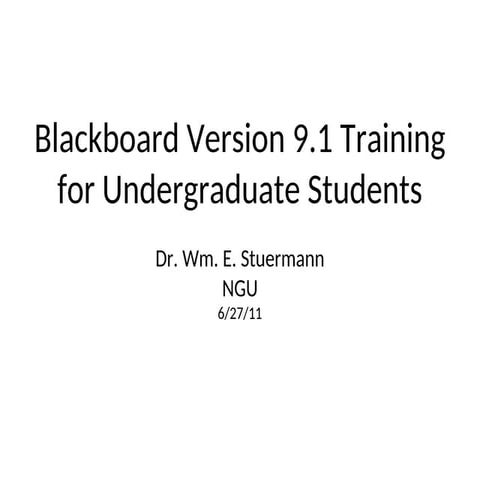 blackboard training tutorial. .ppt