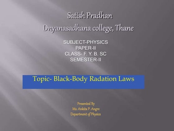 Black Body Radiation | PPTX