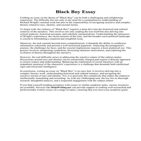 Black Boy Essay | PDF