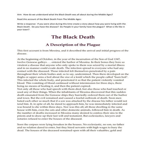 Black death | DOCX
