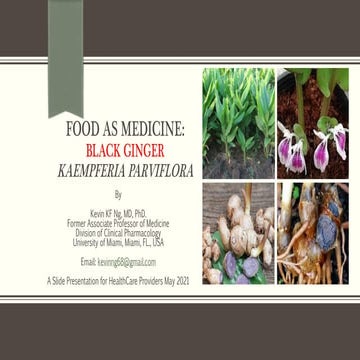 Food as Medicine: Black ginger, Kaempferia parviflora | PDF