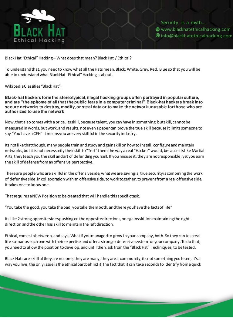 Black Hat Ethical Hacking