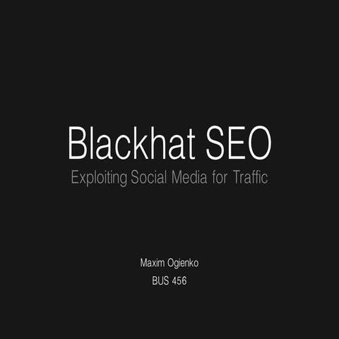 Introduction to Blackhat SEO | PDF