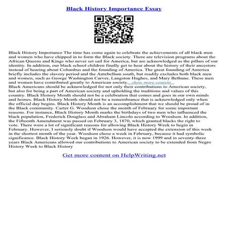 Black History Essay | PDF