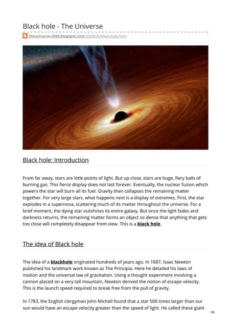 Black holes | PPT