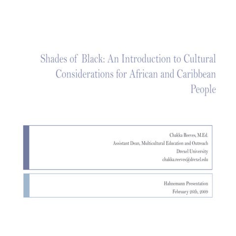 Variations of Black Identity | PPTX