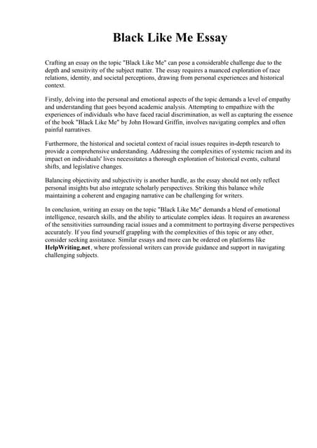 Black Boy Essay. Baltimore City Community College | PDF