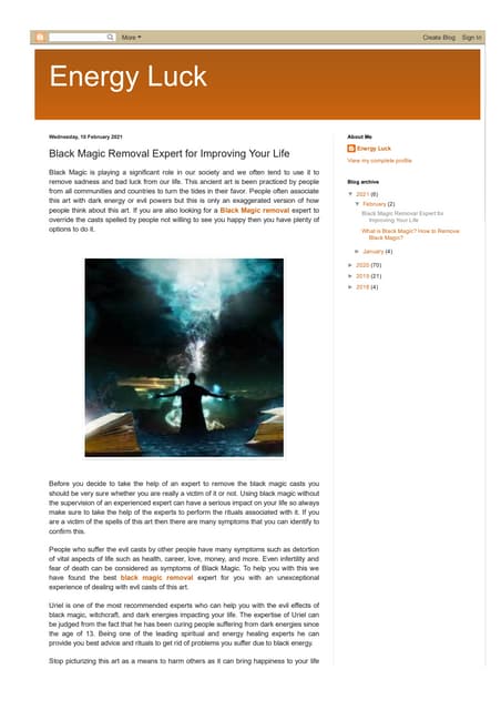 Remedies and Black Magic Removal- Energy Luck | PDF
