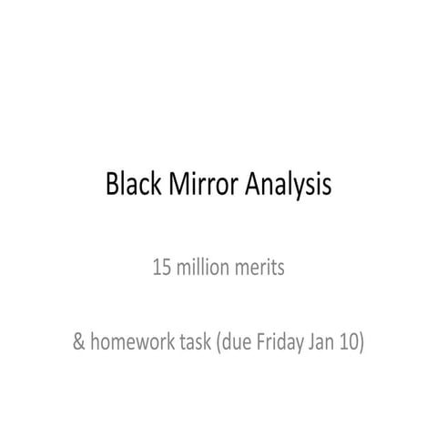 Blackmirror S03E01 - Nosedive - Analysis and philosophical thoughts | PPTX