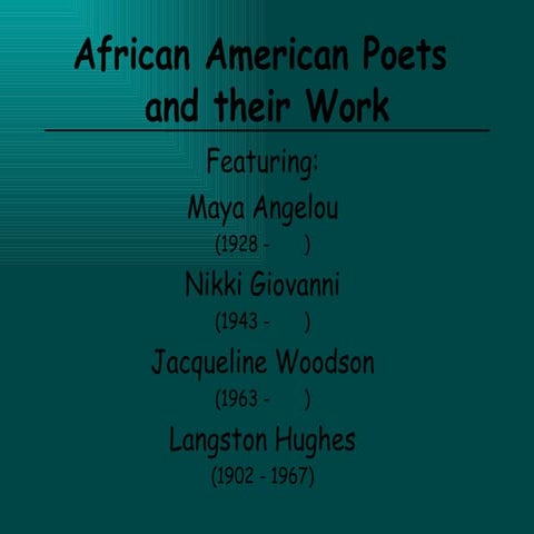 Black poets for e portfolio | PPT