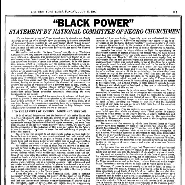 "Black Power Statement" | PDF | Christianity | Religion & Spirituality