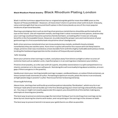 Black rhodium plating london | DOCX