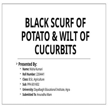 Black Scurf of Potato & Wilt of Cucurbits.pptx