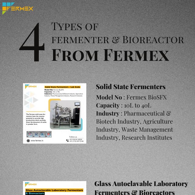 Best 4 type of Fermenter and Bioreactor from fermex Solution LLP | PDF