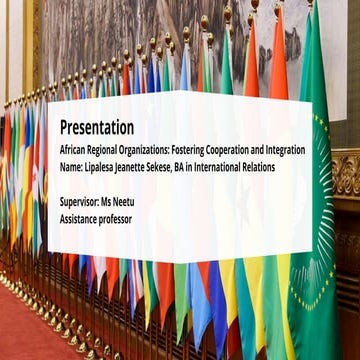 African Regional Organizations: Fostering Cooperation and integration | PDF