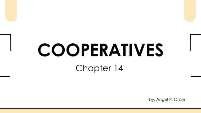 General Concepts of Cooperatives | PPT
