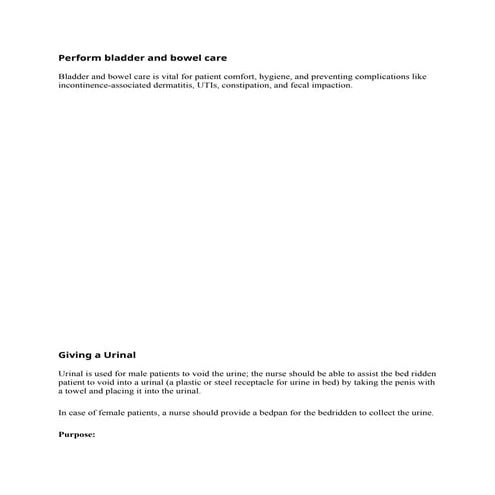 bladder and bowel care.docx. Perform bladder and bowel care | DOCX