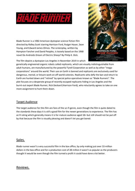 Blade runner 2049 (2) | PPTX | Movies | Entertainment