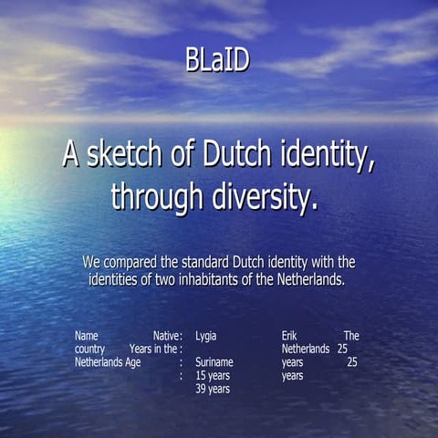 A Sketch Of Dutch Identity, Through Diversity | PPT