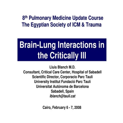 Brain- Lung Interactions in the Critically Ill | PPT