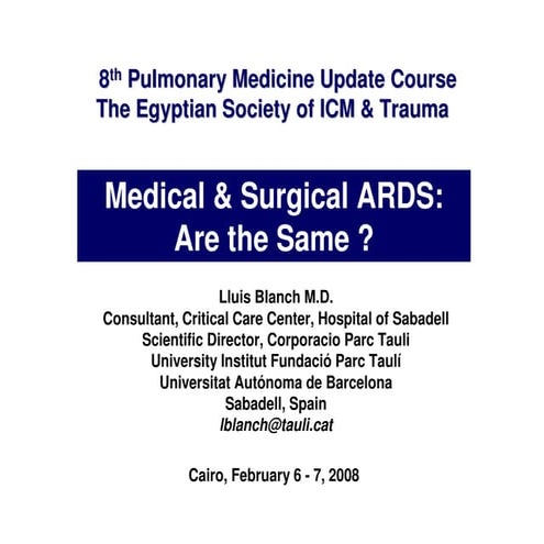 Medical & Surgical ARDS: Are they the same? | PDF