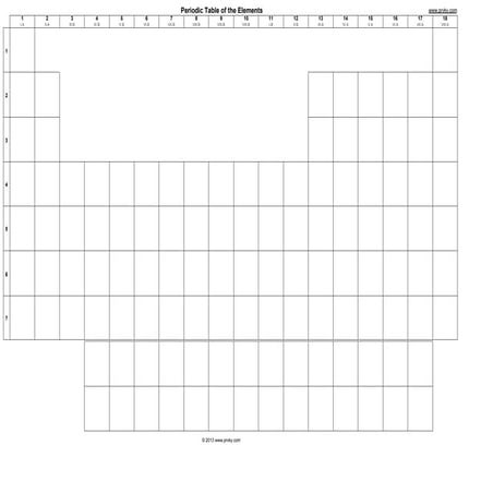 Blank Periodic Table Of Elements Printable