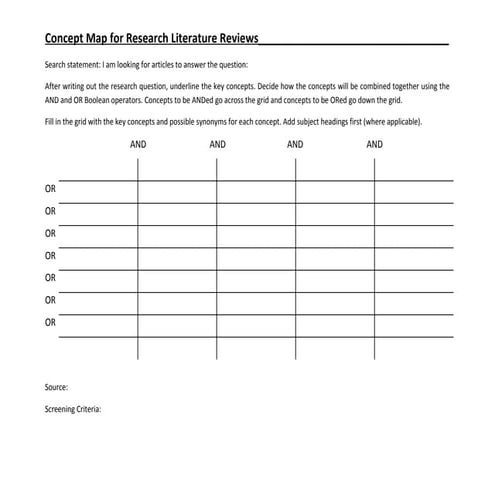 Search Strategy Worksheet | DOC