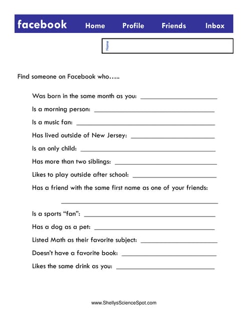 Blank fakebook | PPT