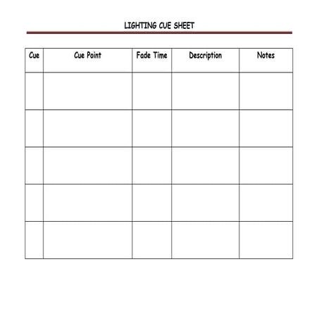 Blank lx cue_sheet | PPT
