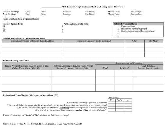 Minutes of meeting form | PDF