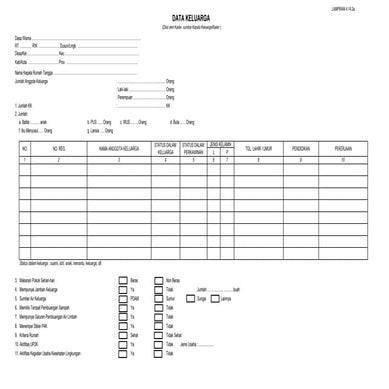 BLANKO DATA KELUARGA OK untuk kalangan sendiri | PDF