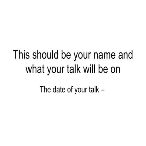 How to structure your talk | PPT