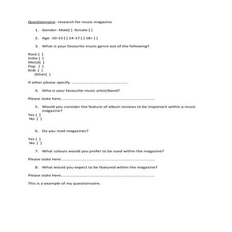 Blank questionnaire. | DOCX