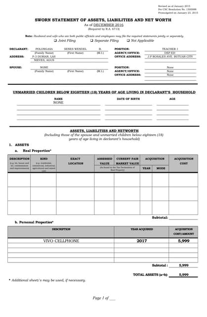 2015 saln form | DOC