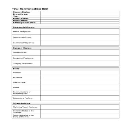 Blank total comms brief | DOC