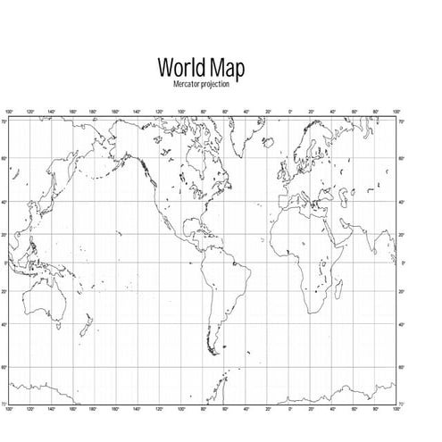 Blank world map (mercator projection) | PPT