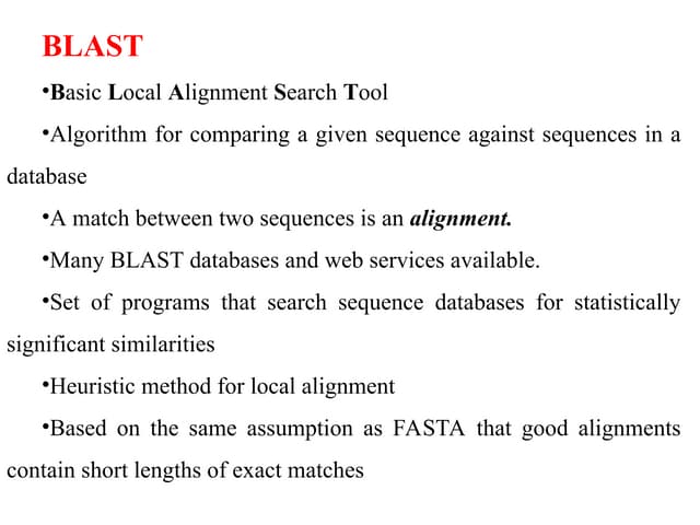 BLAST (Basic local alignment search Tool) | PPTX